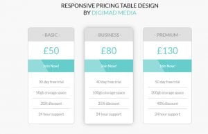 20+ CSS Responsive Pricing Table Desgin | Codeconvey