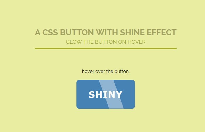 Pure CSS Button Shine Glow Effect On Hover Codeconvey