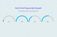 Semi Circle Progress Bar Ssing CSS | Half Circle Progress Bar