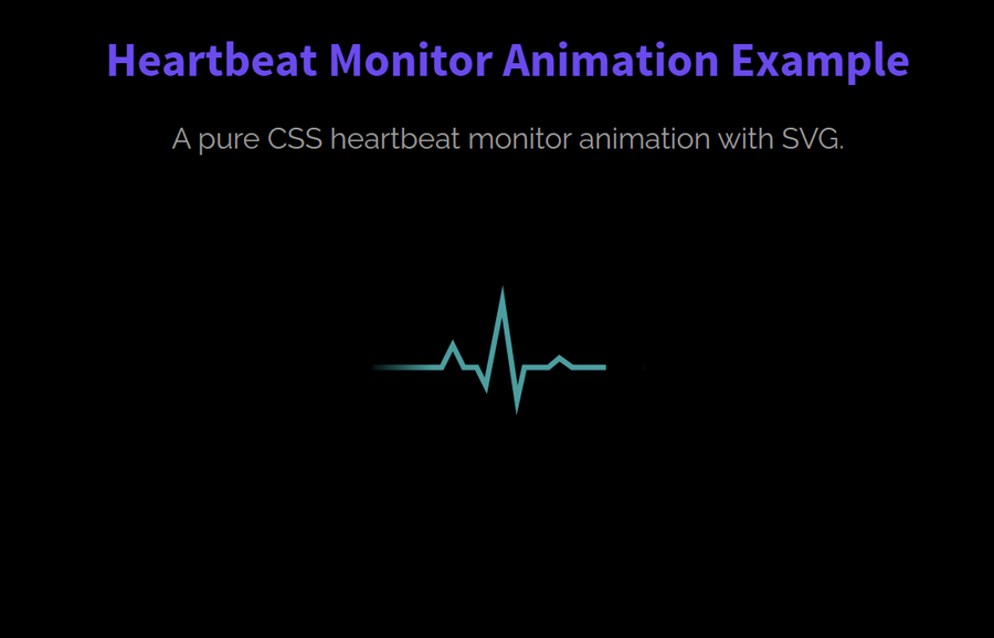 CSS Heartbeat Monitor Animation With SVG Codeconvey