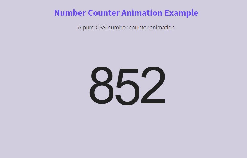 Pure CSS Number Counter Animation Codeconvey