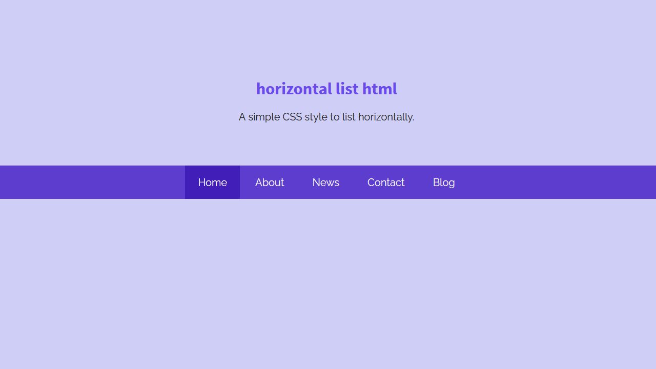 Easy Way To Make HTML Horizontal List Menu